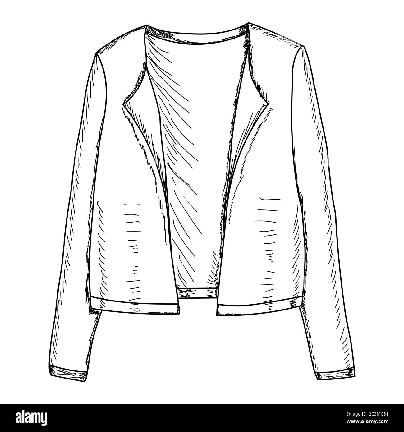 vector, on a white background sketch with tench female jacket Stock ...