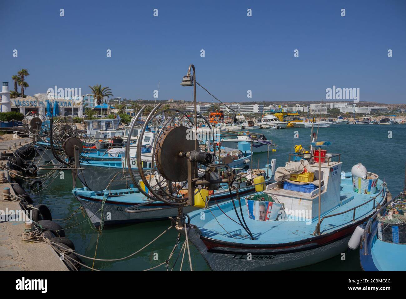 24th of June, 2015 - Ayia Napa, Cyprus: Fishing boats in Ayia Napa ...