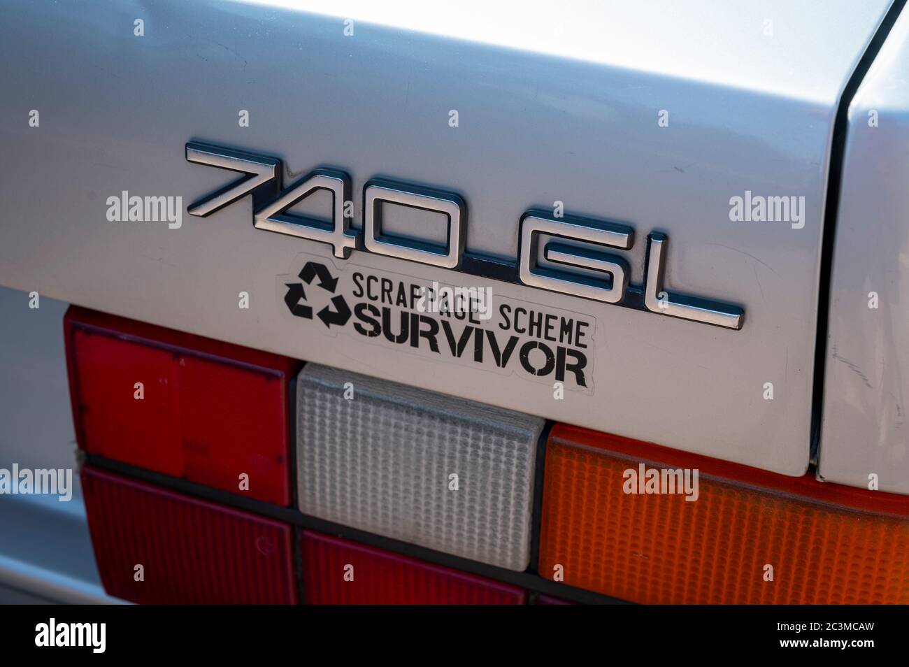 Scrapple Scheme Survivor sticker on the back of a Volvo 740 GL car ...