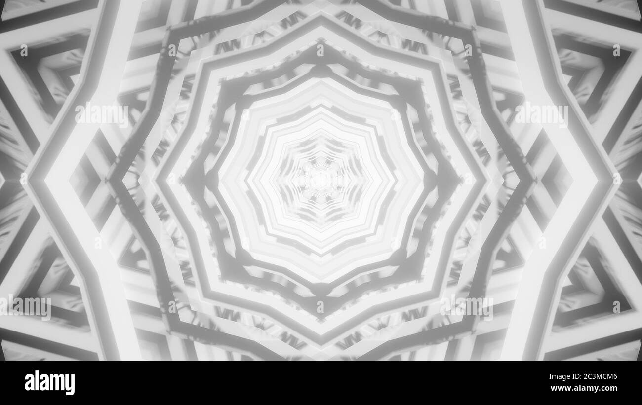 Grayscale 3D rendering of futuristic background with interesting ...