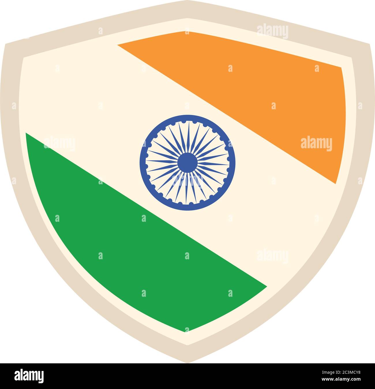 happy independence day india, shield with flag country celebration ...