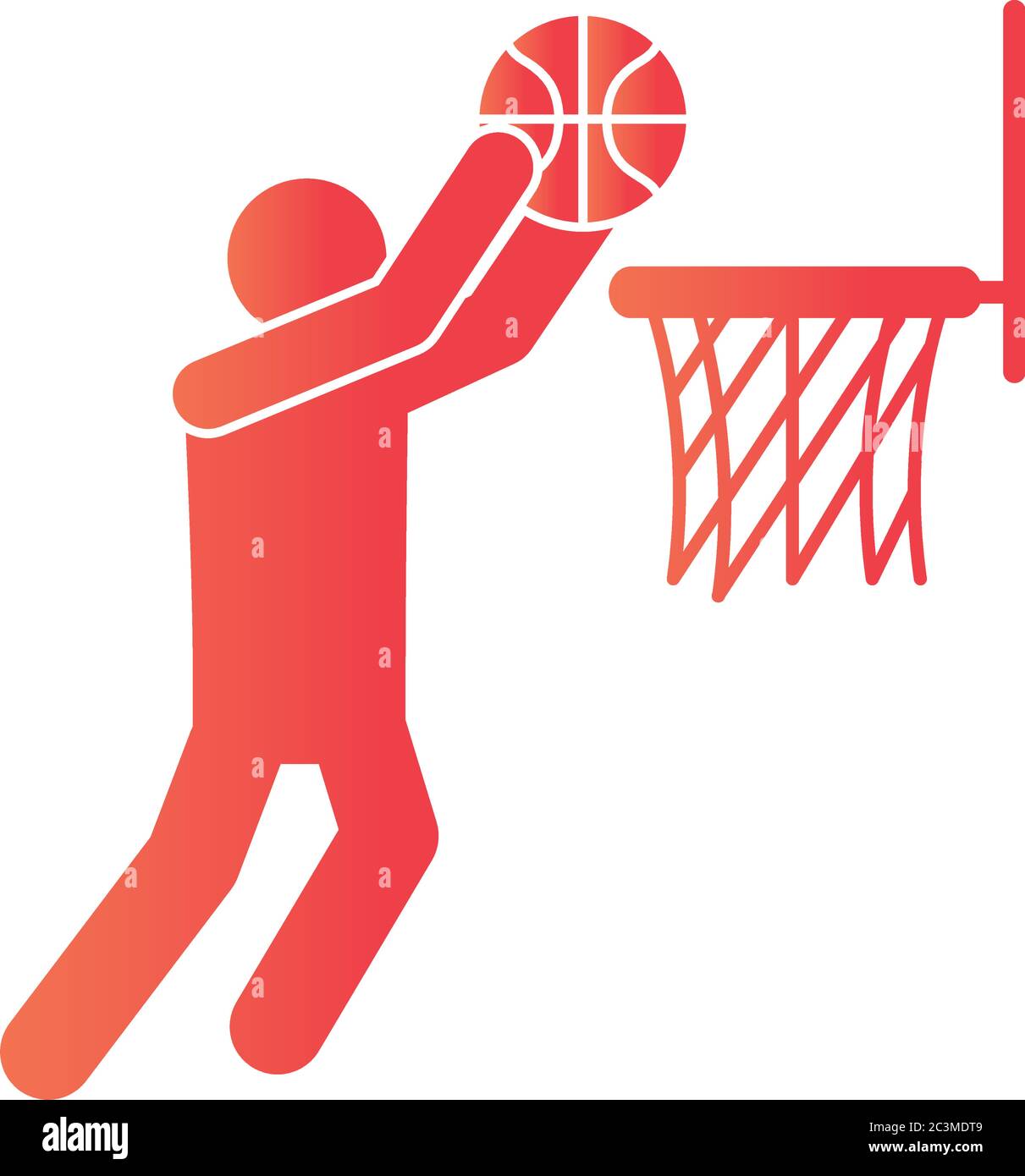 basketball game, player shooting in hoop recreation sport gradient ...