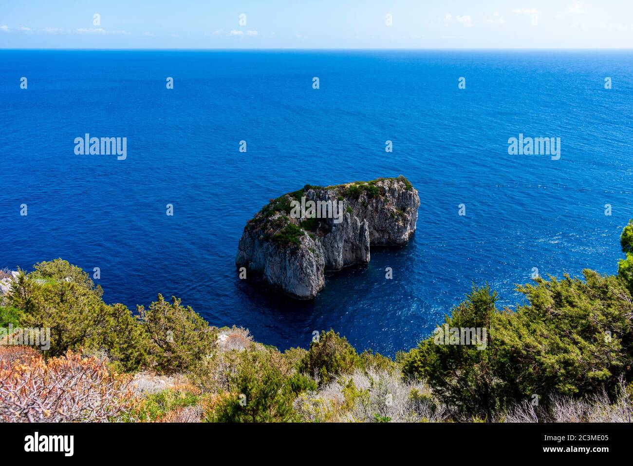 Italy, Campania, Capri - 14 August 2019 - The rock of Monacone Stock ...