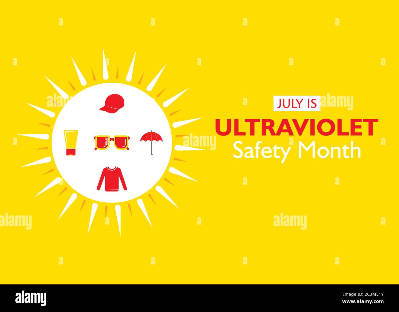 vector illustration of ultraviolet safety month concept poster or ...