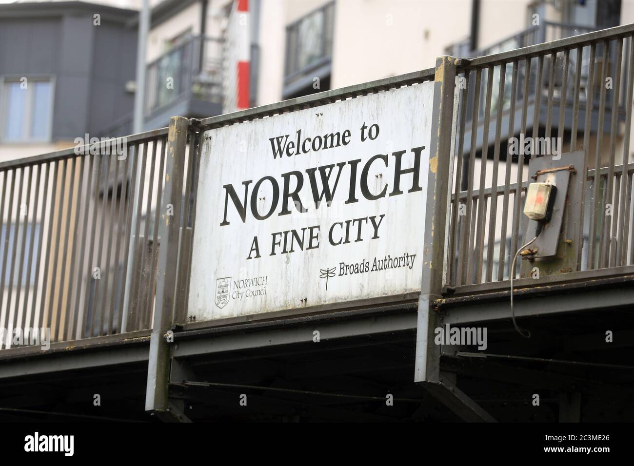 Welcome to Norwich sign Stock Photo - Alamy