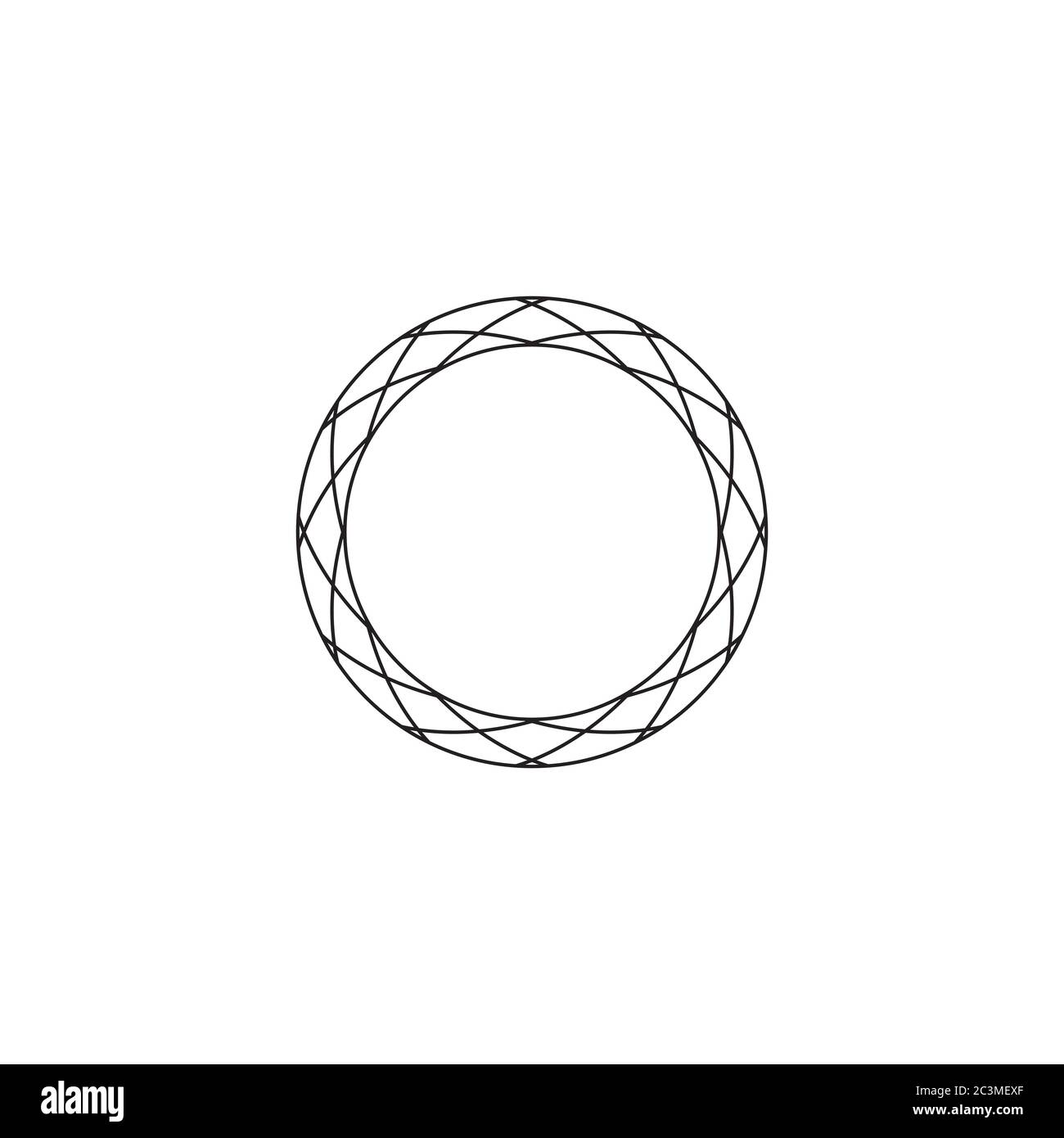 Circular, radial abstract geometric frame. Black and white radial ...