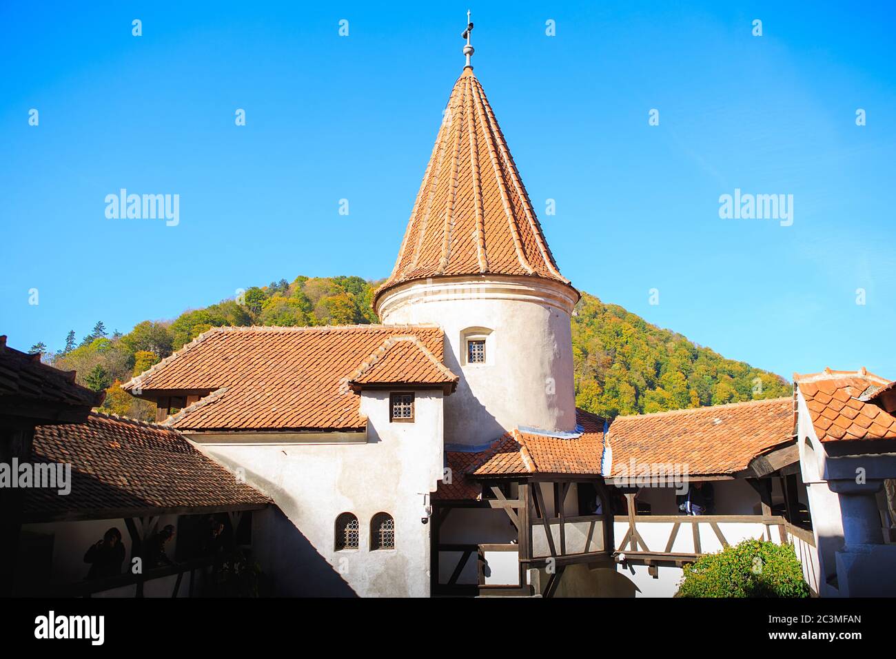 Brasov, Transylvania. Romania. The medieval Castle of Bran, known for ...