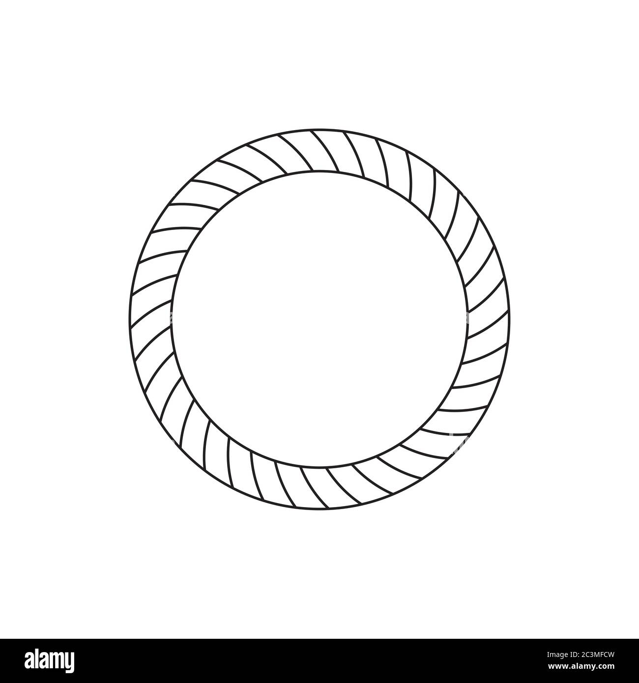 Circular, radial abstract geometric frame. Black and white radial ...