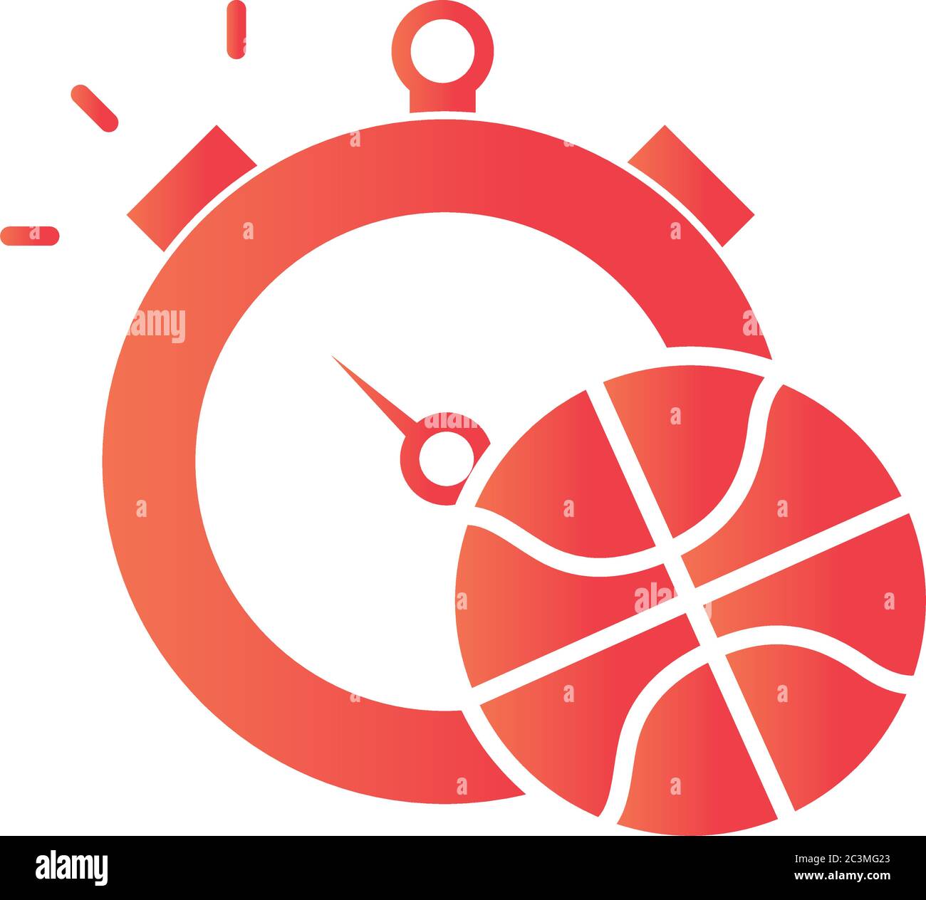 basketball game, ball and chronometer recreation sport gradient style ...