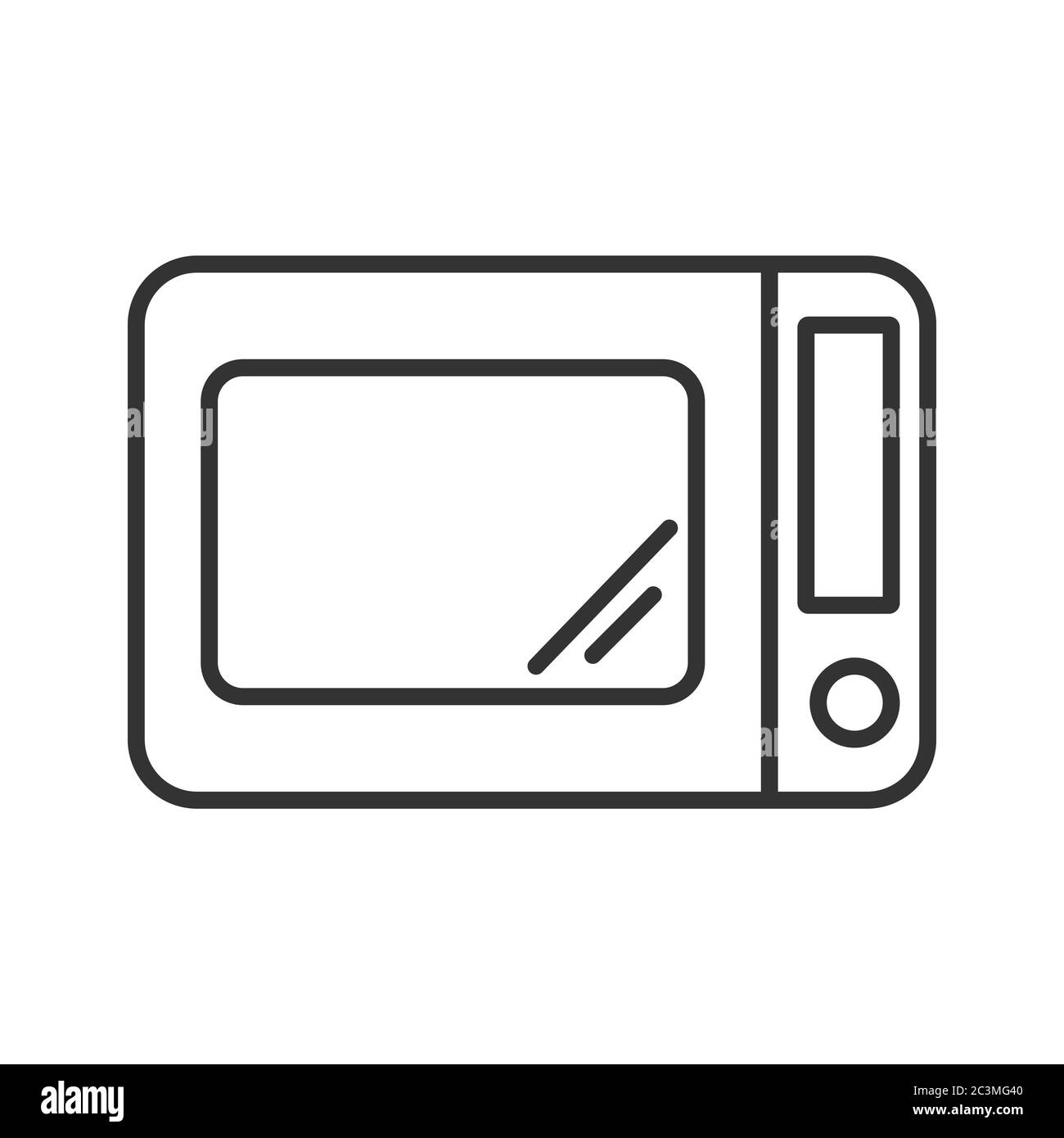 Simple vector icon of microwave oven. Outline illustration isolated on ...