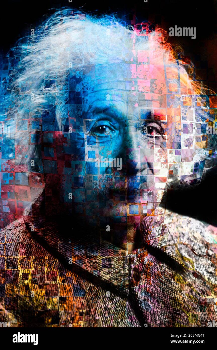 Albert Einstein artistic elaboration Stock Photo - Alamy