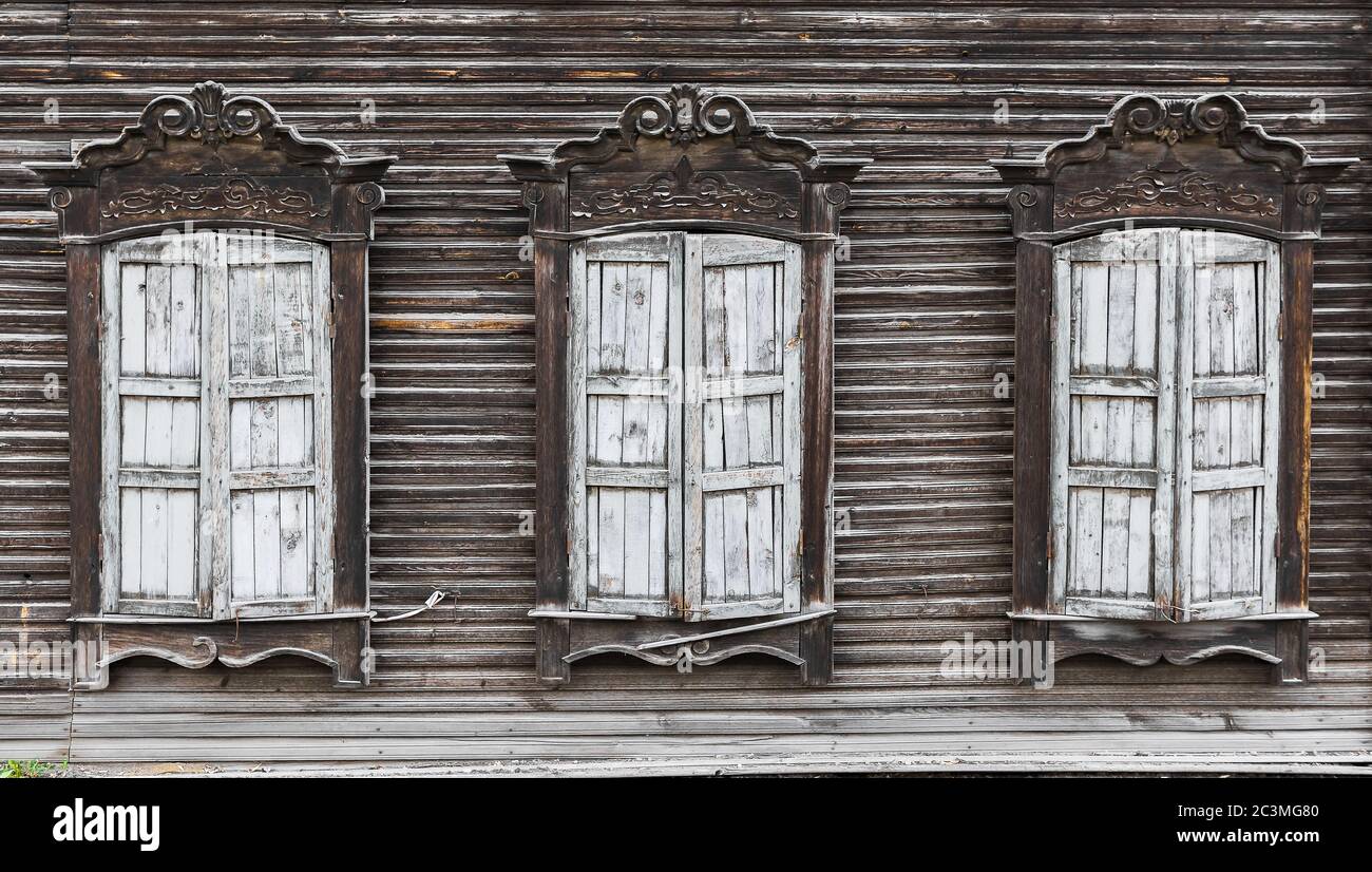 Decorative shuttered windows hi-res stock photography and images - Alamy