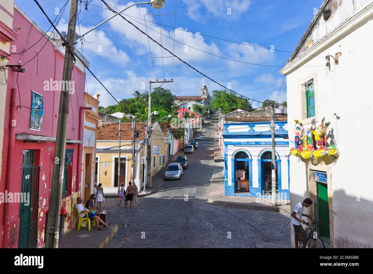 Old city street view, Olinda, Brazil, South America Stock Photo - Alamy