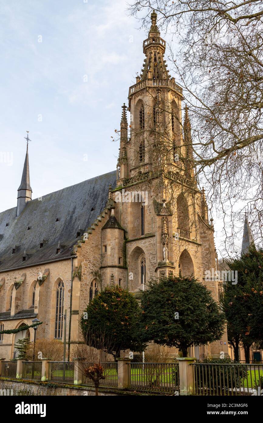 Wide angle view at the Schlosskirche in Meisenheim Stock Photo - Alamy