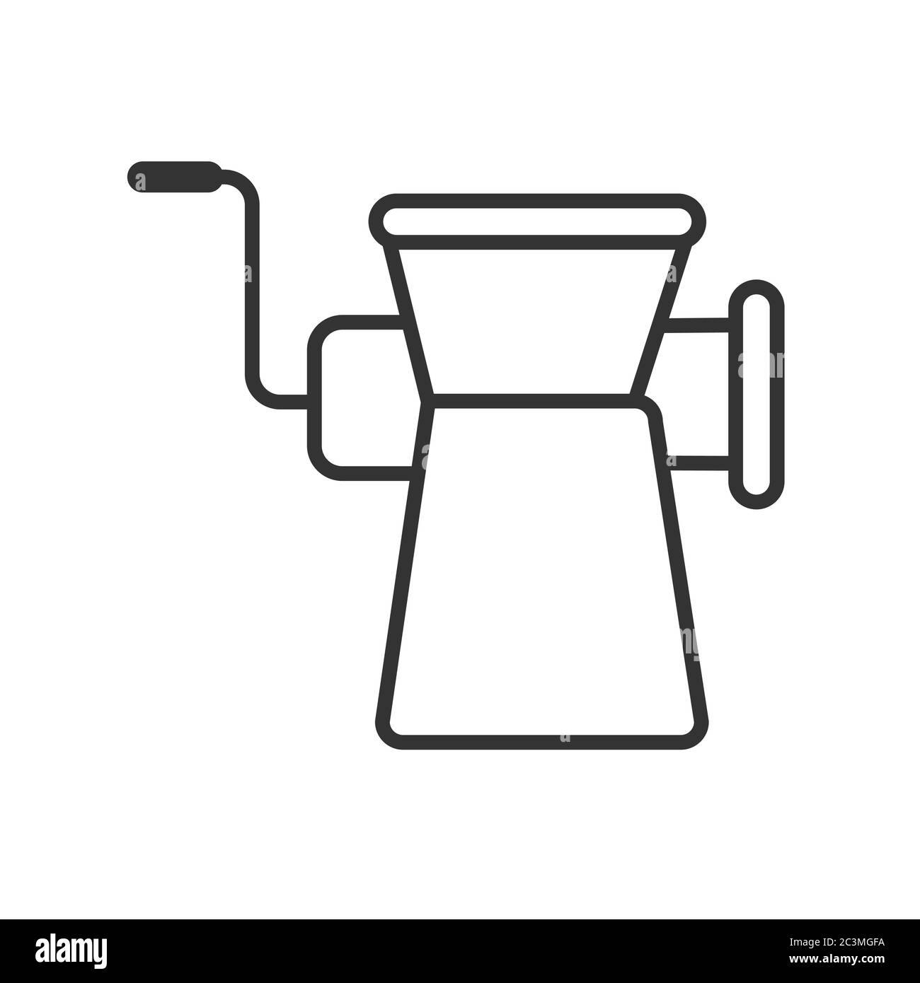 Simple vector icon of a meat grinder. Outline illustration isolated on ...