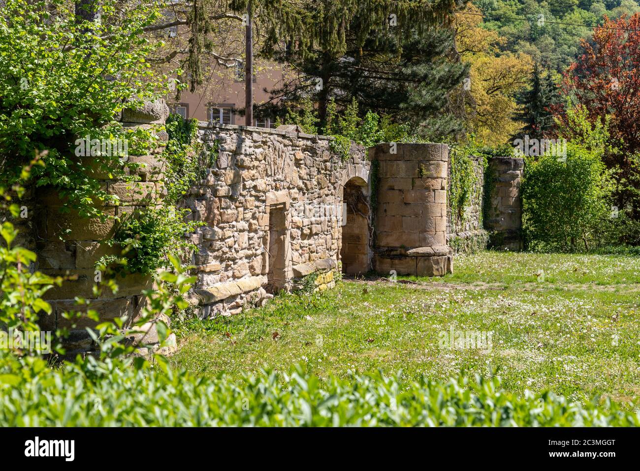 Part of the historic city wall in Meisenheim, Germany Stock Photo - Alamy