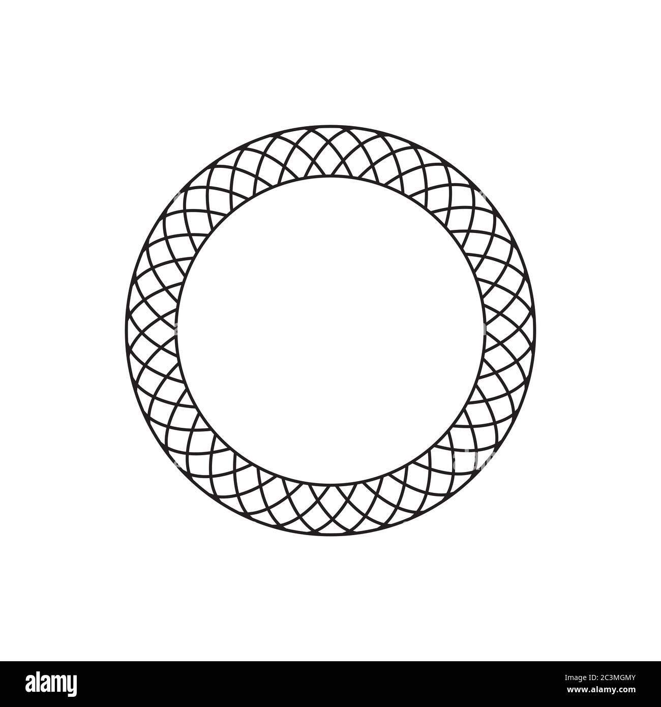 Circular, radial abstract geometric frame. Black and white radial ...
