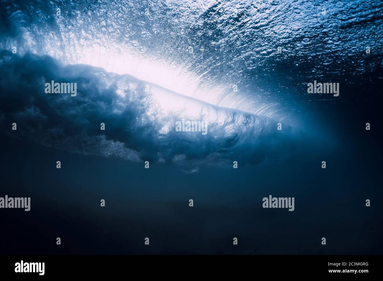 Ocean wave with vortex in underwater. Sea underwater Stock Photo - Alamy