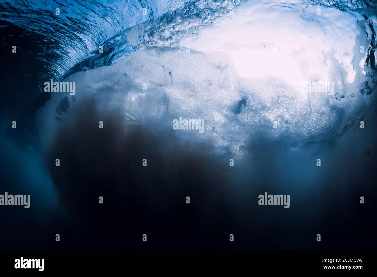 Ocean wave with vortex in underwater. Sea underwater Stock Photo - Alamy
