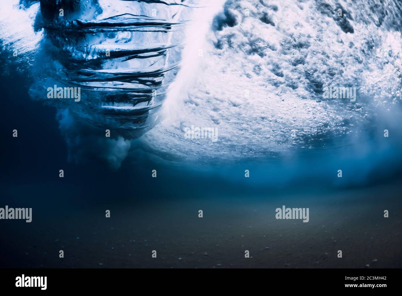 Ocean wave with vortex in underwater. Sea underwater Stock Photo - Alamy