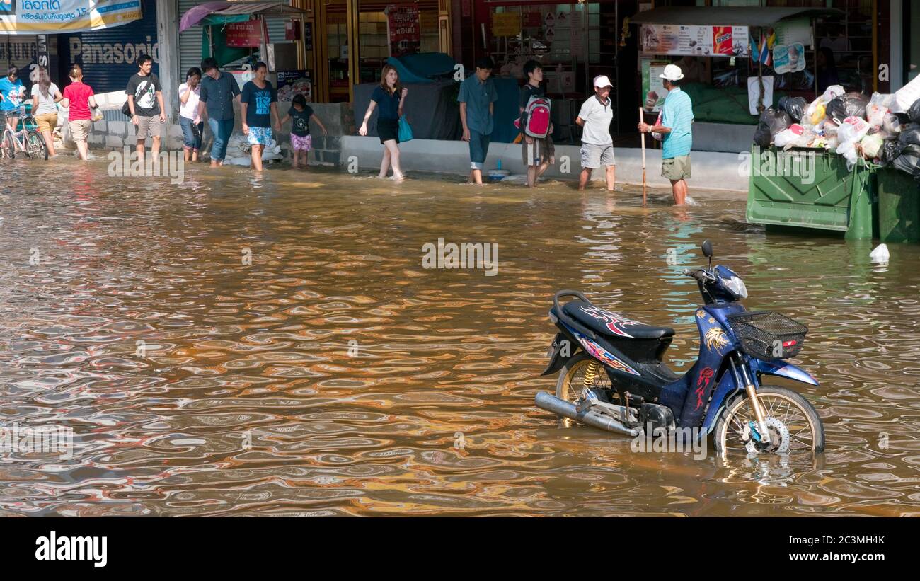 BANGKOK, THAILAND - OCTOBER 25: People walking down a street during the ...