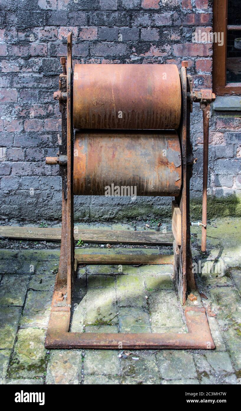 rusty old rollers at Middleport Pottery Stoke on Trent Staffordshire ...