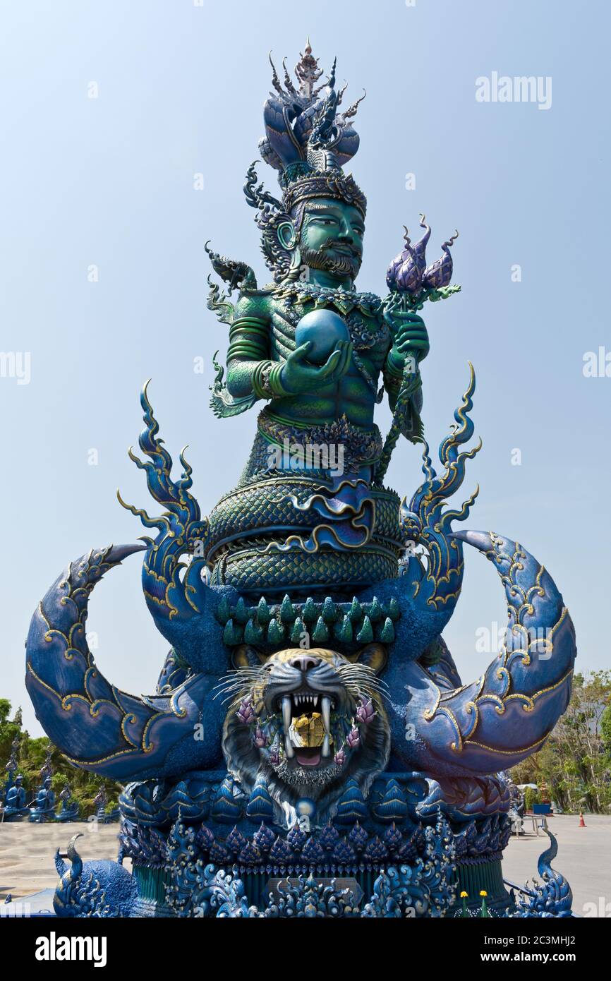 Wat Rong Seur Ten (Blue Temple), Chiang Rai, Thailand, Asia Stock Photo ...