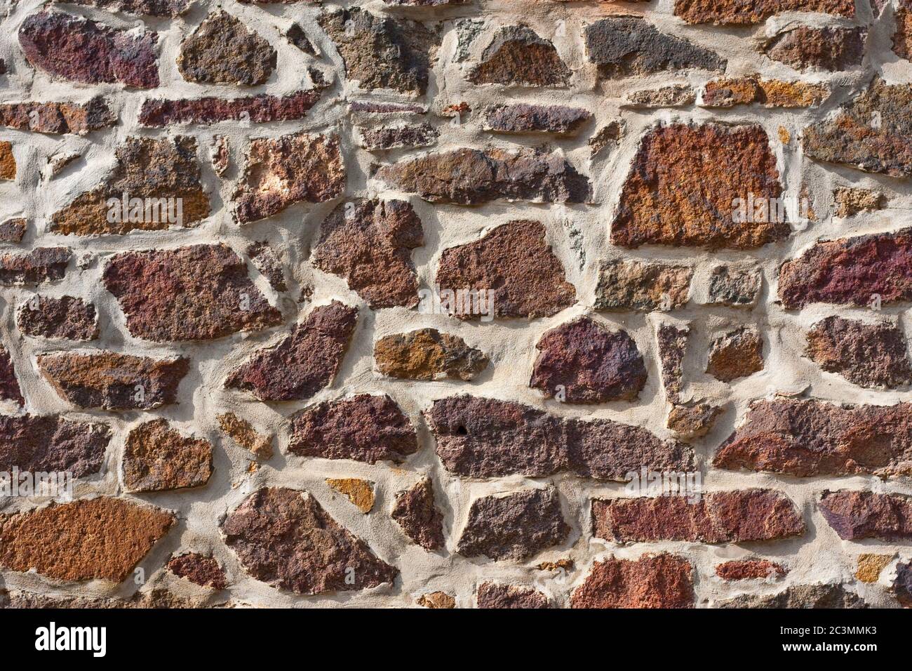 freshly grouted stone wall Stock Photo - Alamy