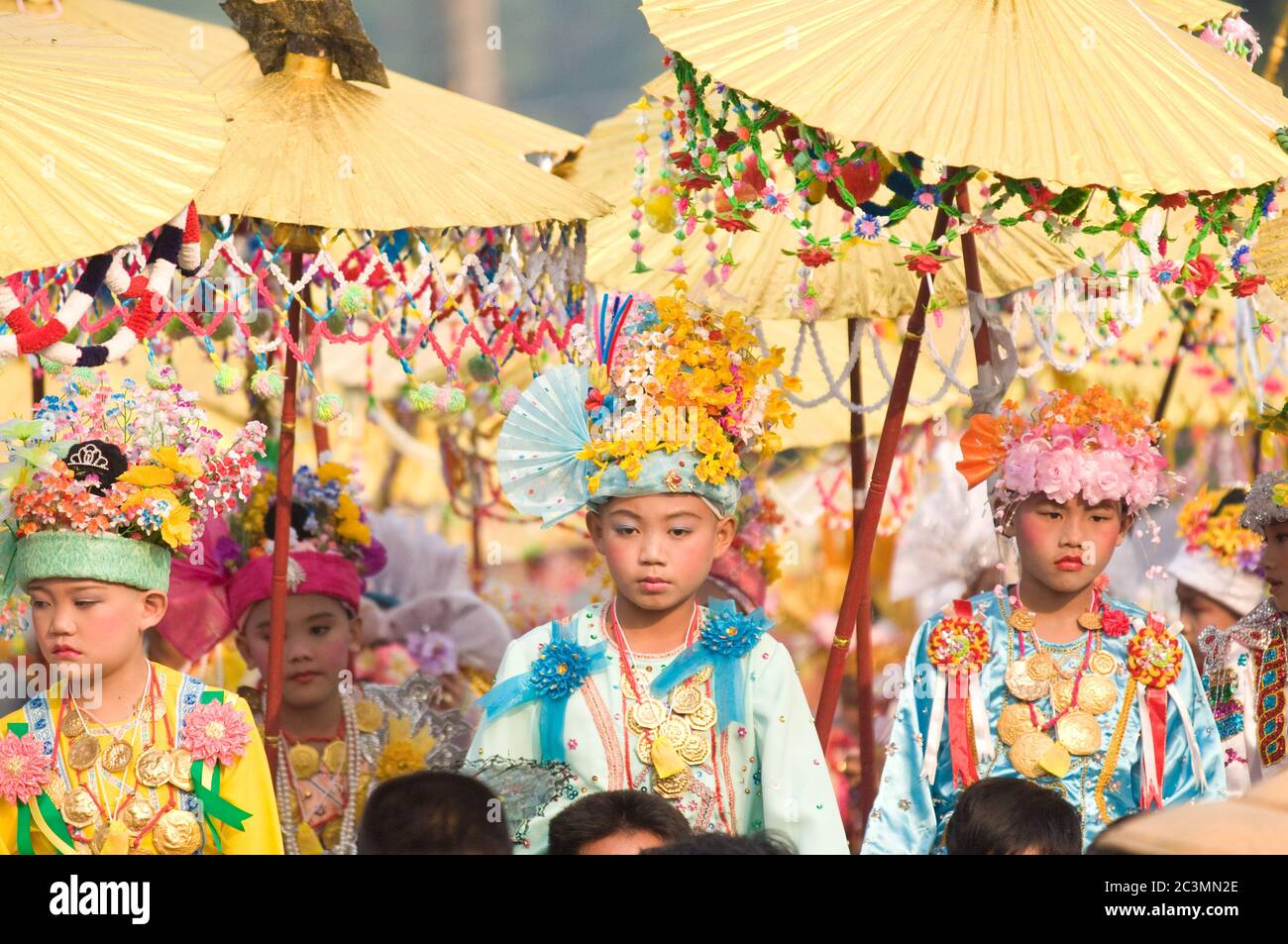 MAE HONG SON - APRIL 6: Young boys participating in the traditional Poy ...