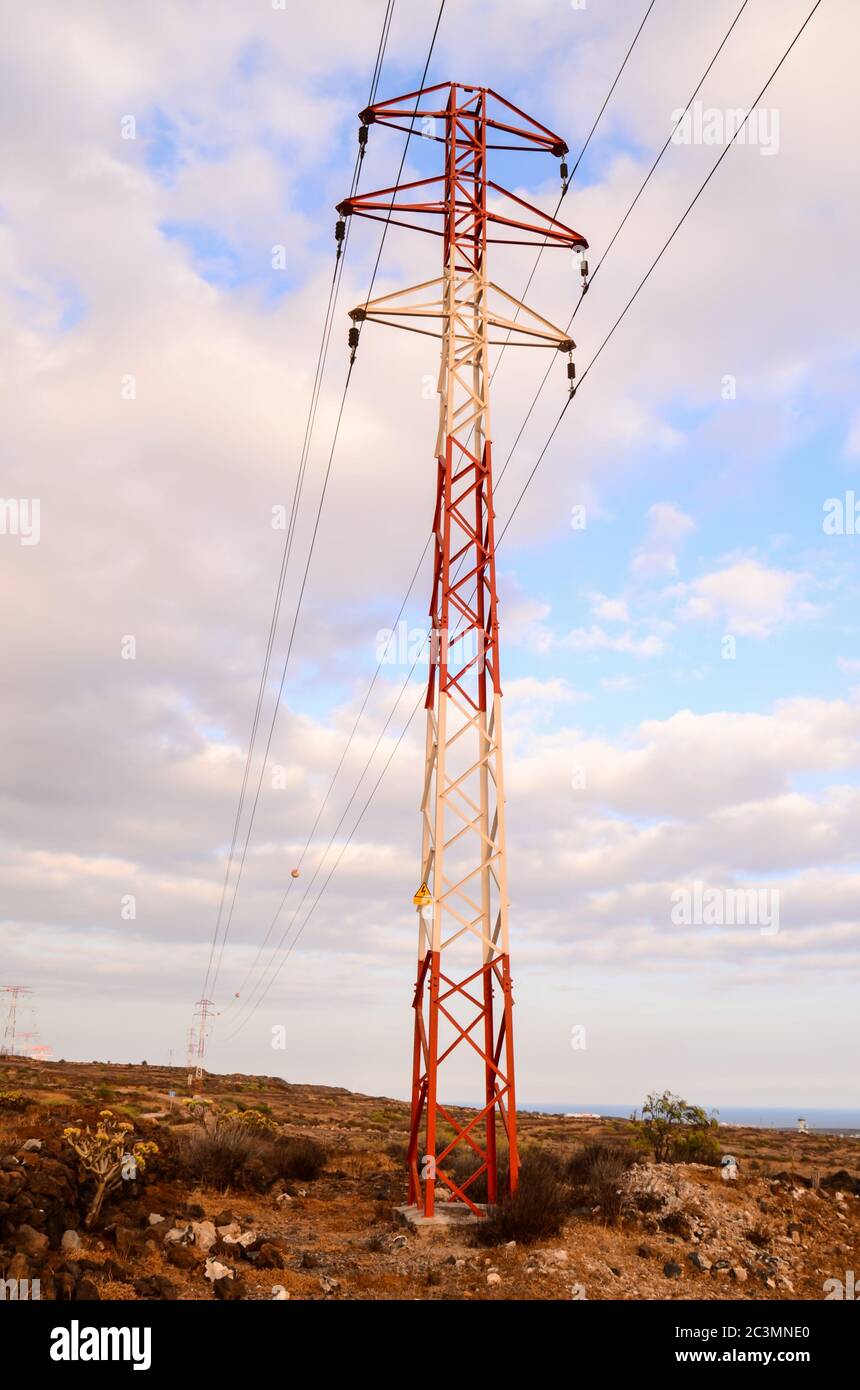 High Voltage Electric Transmission Tower Energy Pylon Stock Photo - Alamy