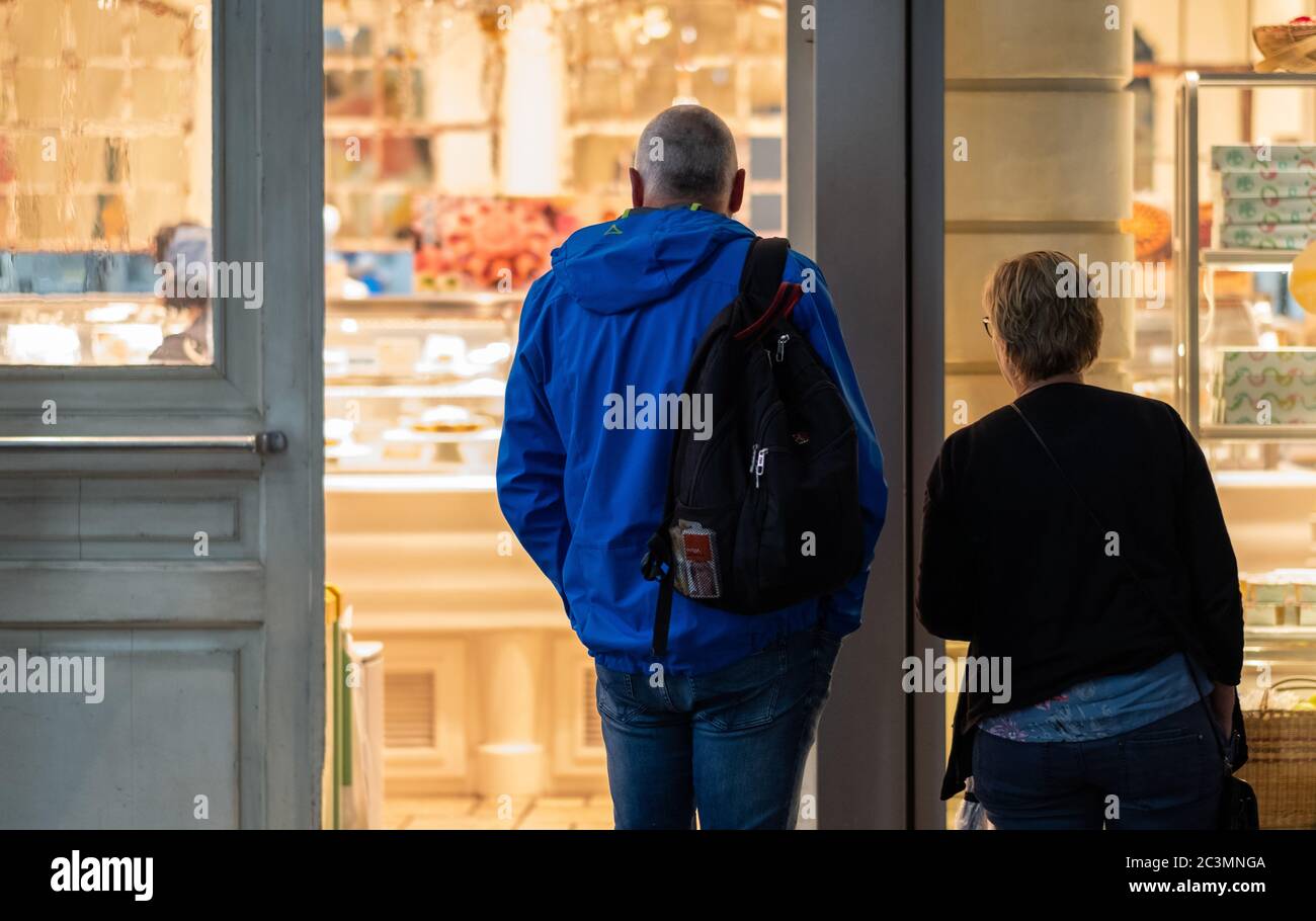 Small charming shops in Ginza Street, Tokyo, Japan Stock Photo - Alamy
