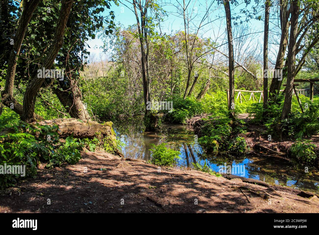 The Caffarella park in the city of Rome, Appia Antica, Almone river ...