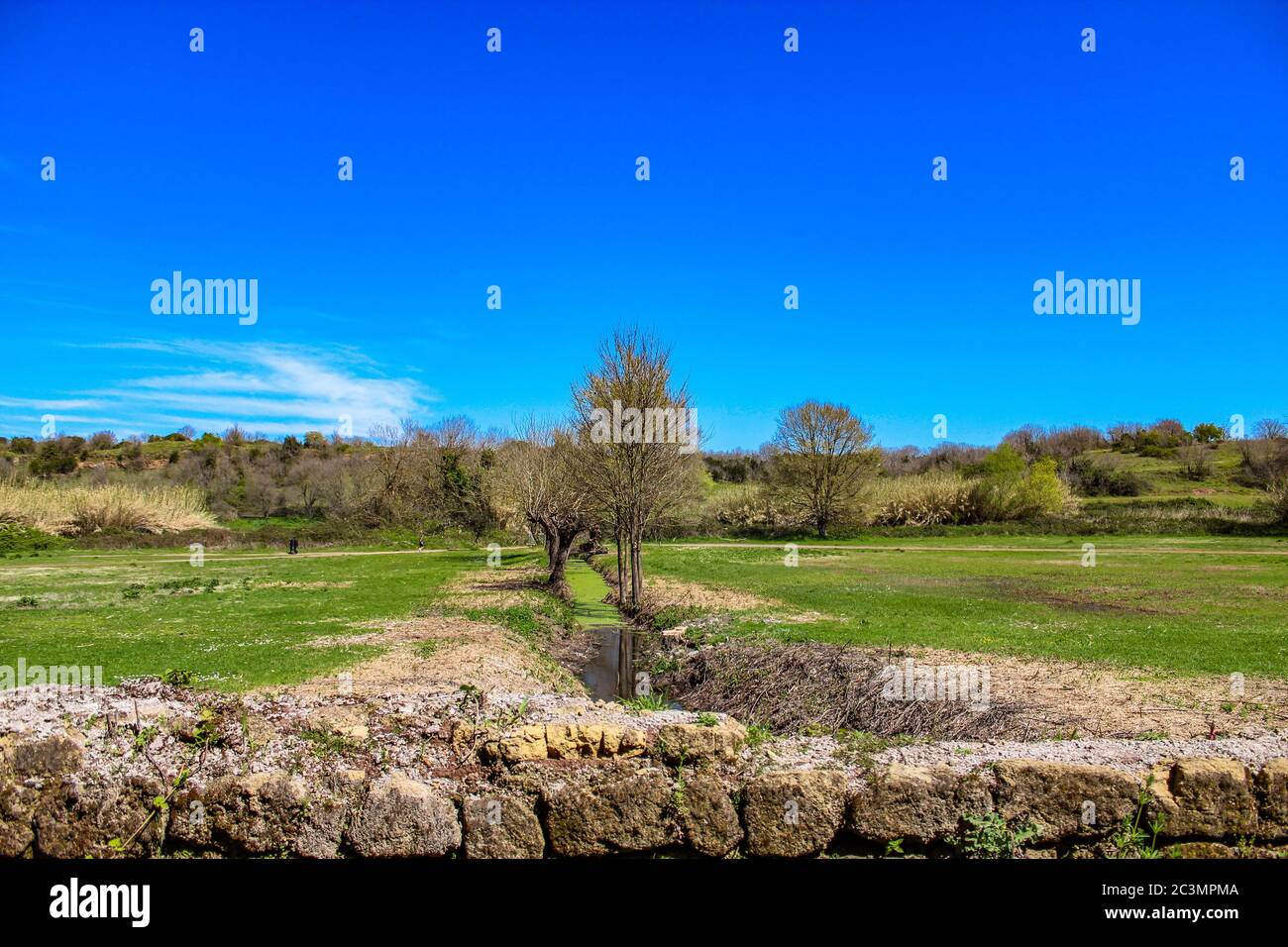 The Caffarella park in the city of Rome, Appia Antica, Almone river ...