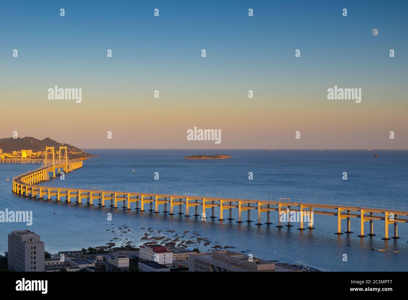The scenery of Xinghai Bay in late Summer, Dalian, China Stock Photo ...