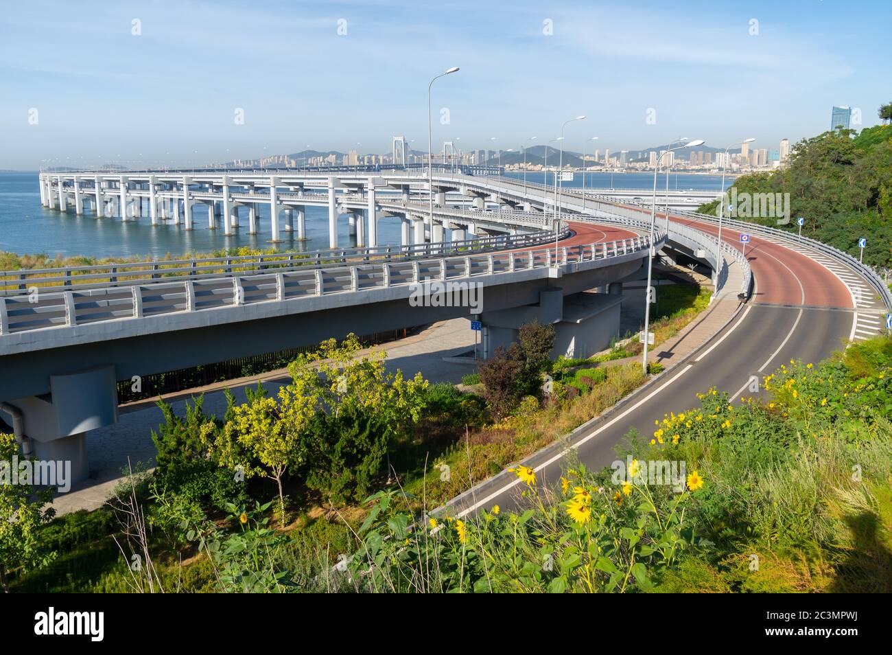 The scenery of Xinghai Bay in late Summer, Dalian, China Stock Photo ...