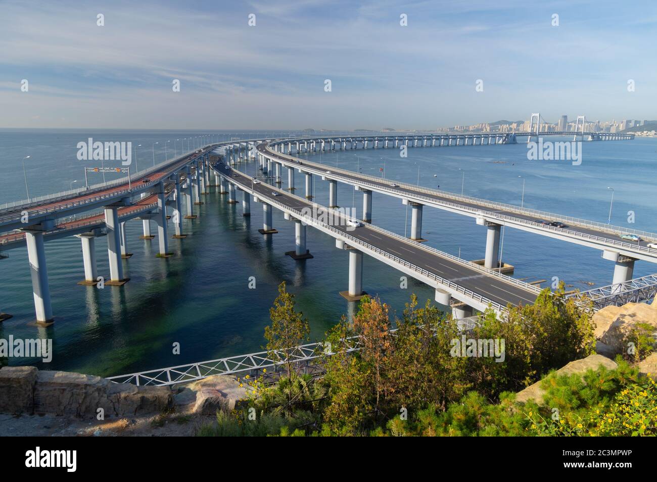 The scenery of Xinghai Bay in late Summer, Dalian, China Stock Photo ...