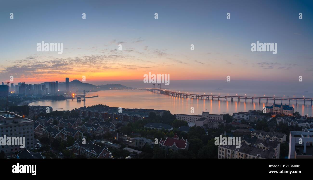 The scenery of Xinghai Bay in late Summer, Dalian, China Stock Photo ...