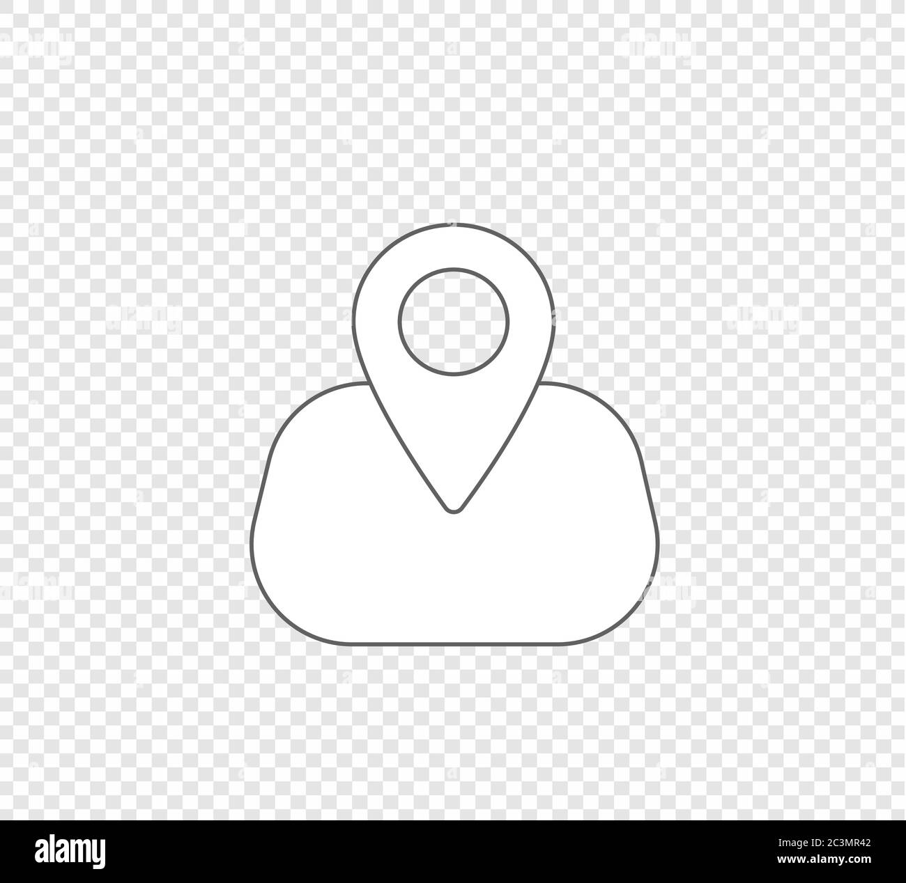 Location, map marker icon gray flat vector illustration on isolated ...