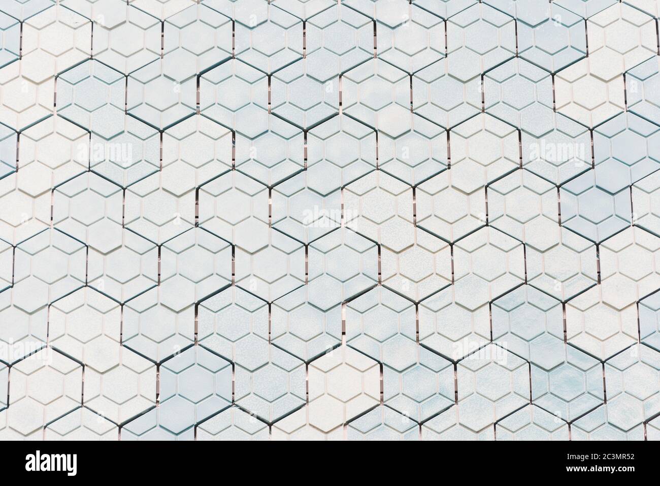 Shot of a heptagon shaped white and light blue ground Stock Photo - Alamy