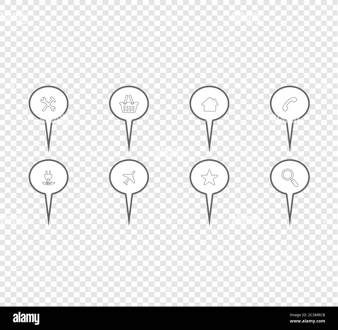 Flat map markers icons Stock Vector Images - Alamy
