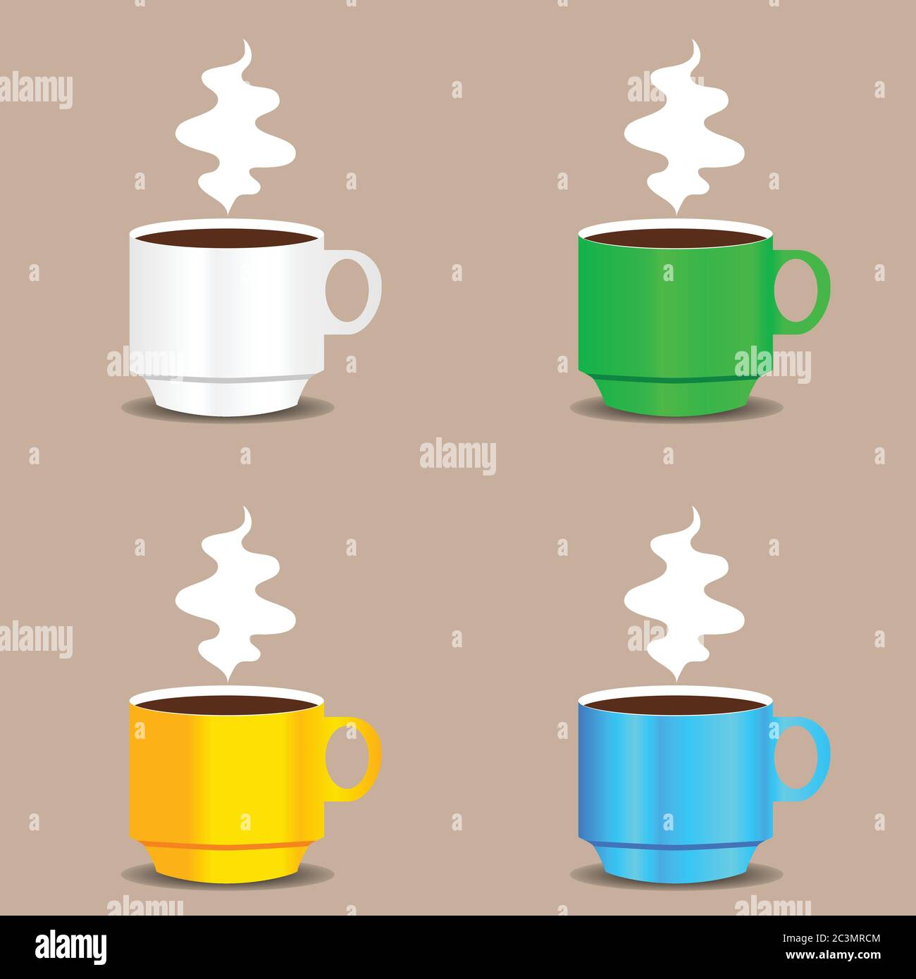 coffee cup design in four color vector illustration Stock Vector Image ...