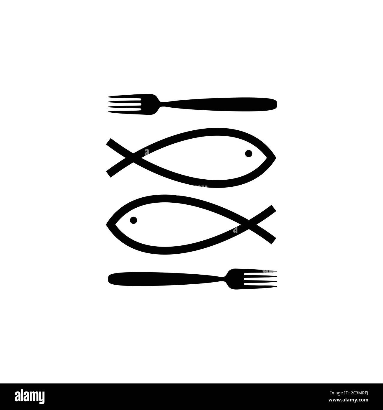 fish icon line illustration on white background Stock Vector Image ...