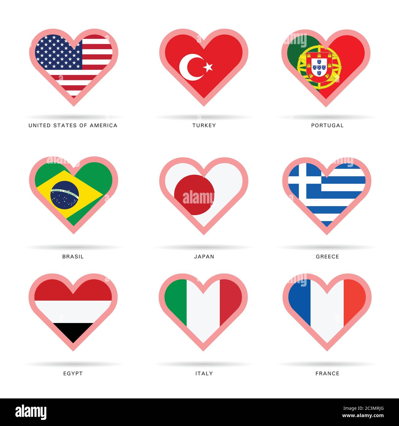 Italy flag in heart Stock Vector Images - Alamy