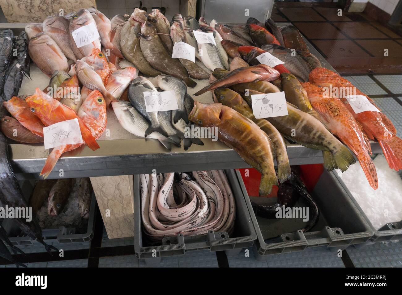 Madeira fish market in the funchal indoor market Stock Photo - Alamy
