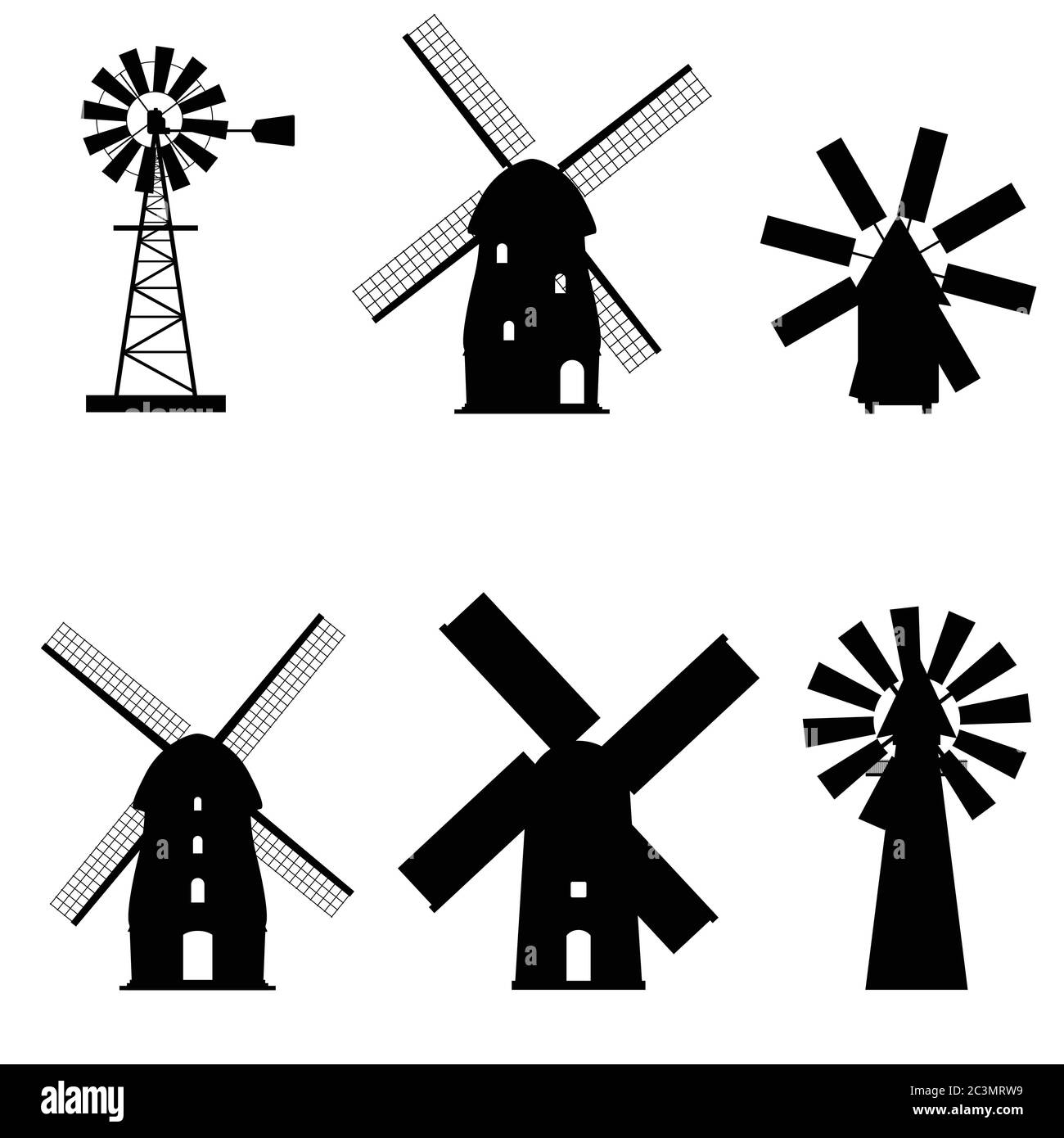 windmill silhouette icon old and retro object Stock Vector Image & Art ...