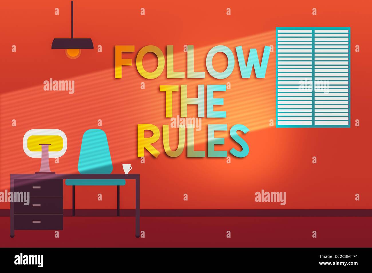 Conceptual hand writing showing Follow The Rules. Concept meaning learn ...