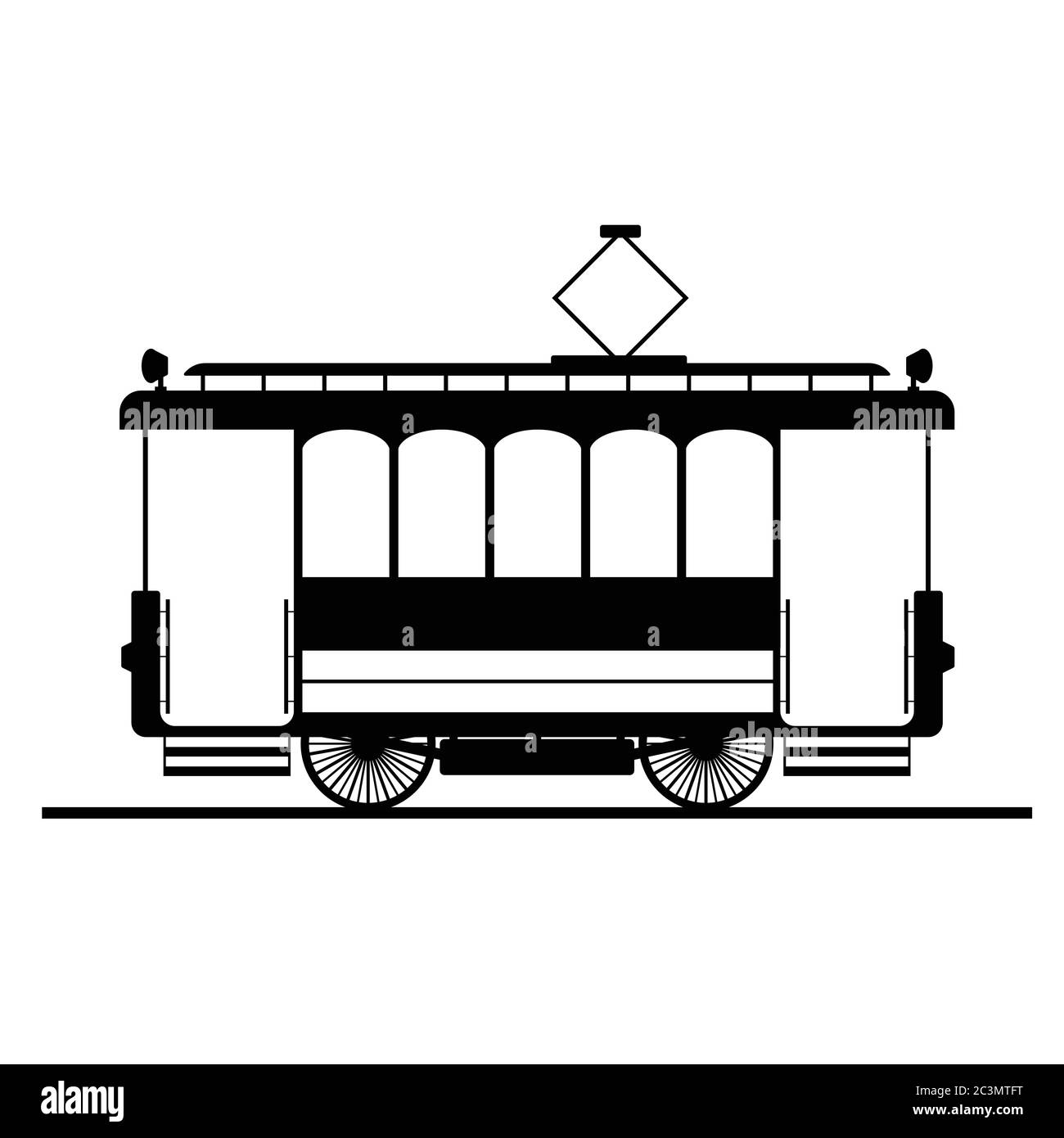 tram vector illustration in black color Stock Vector Image & Art - Alamy