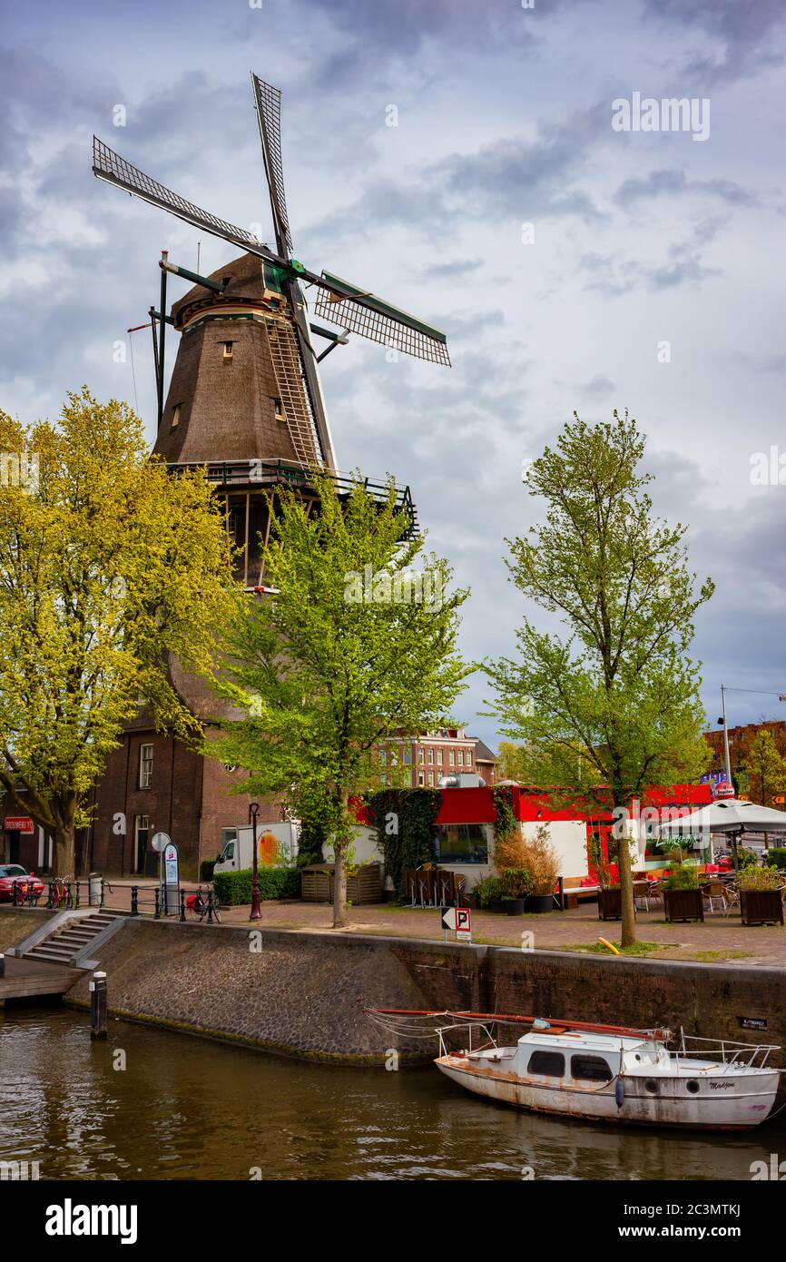 De Gooyer Windmill in city of Amsterdam in Holland, the Netherlands ...