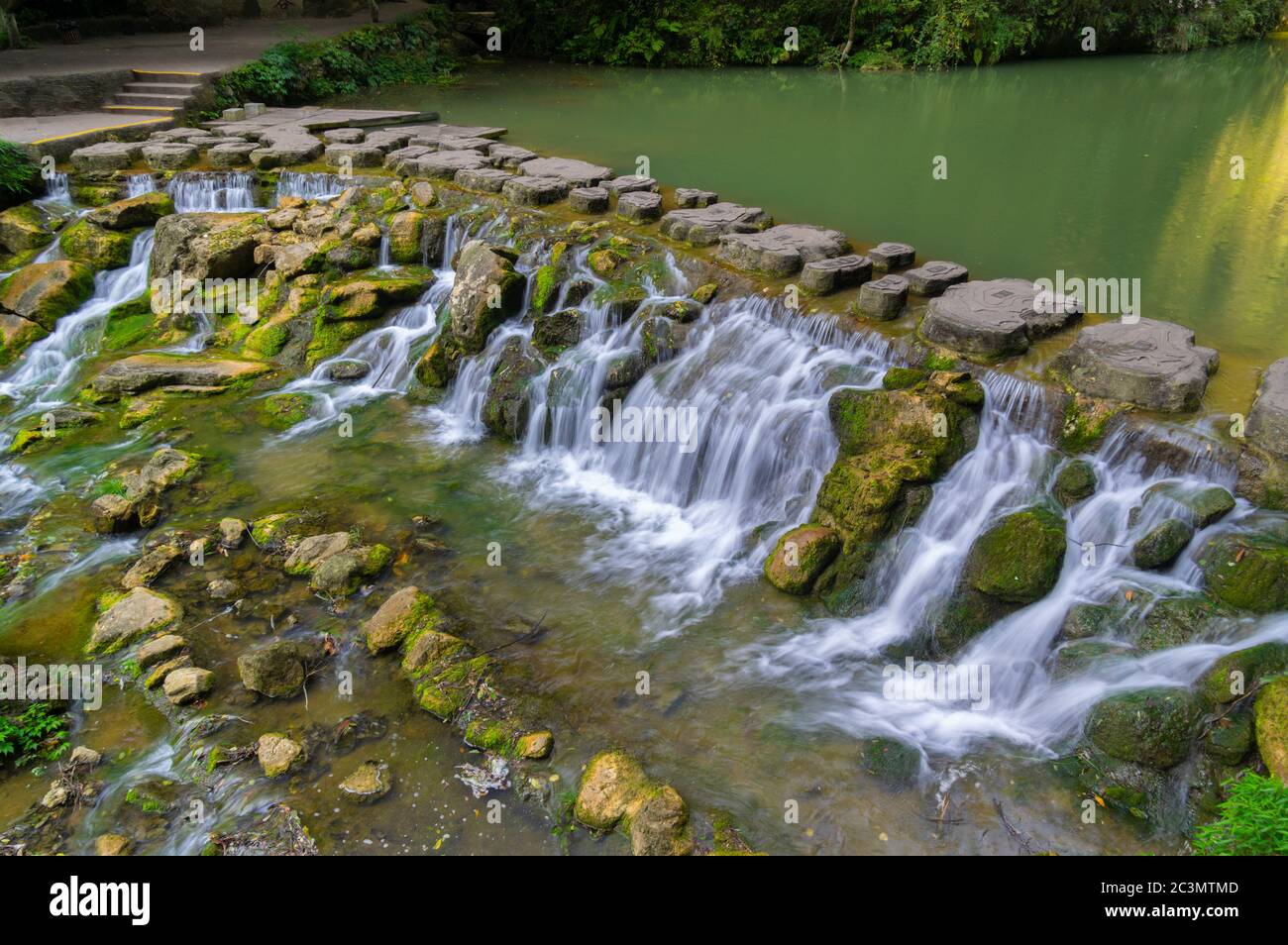 Summer scenery of the Three Gorges Waterfall in Yichang, Hubei, China ...