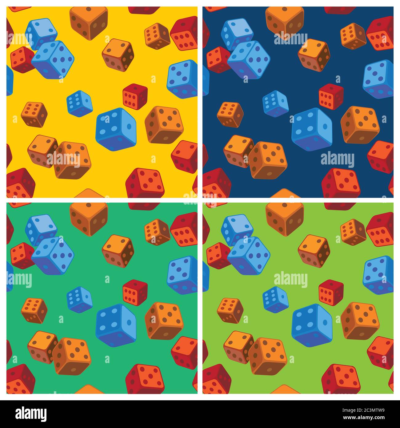 Stylized vector patterns of dice on the theme of chance and fortune ...